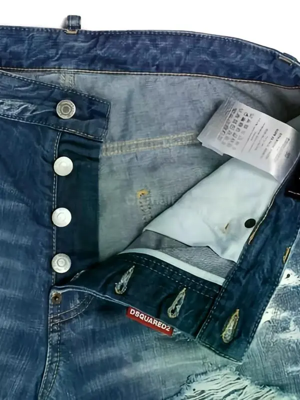 Dsquared2 Distressed Straight-leg Jeans - Blue