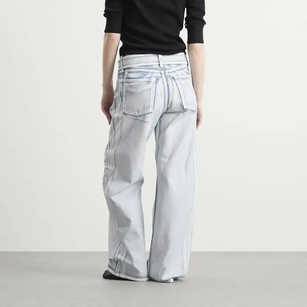 Acne Studios Page Blue Shadow Belted Jeans - Blue/white
