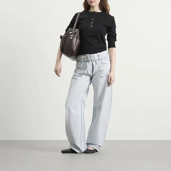 Acne Studios Page Blue Shadow Belted Jeans - Blue/white