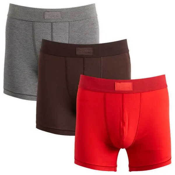 SKIMS Cotton Boxer Brief 3" 3-pack - Ruby Espresso Multi