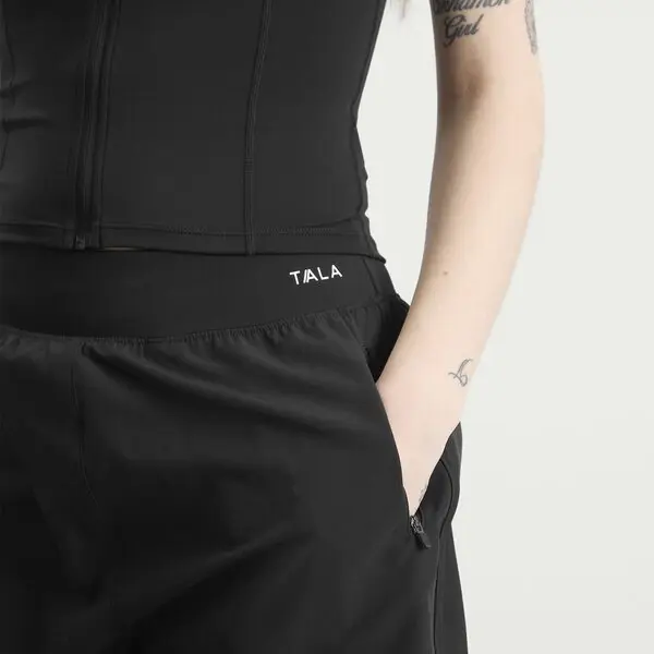 TALA Sleeveless Zip Through Running Top - Black