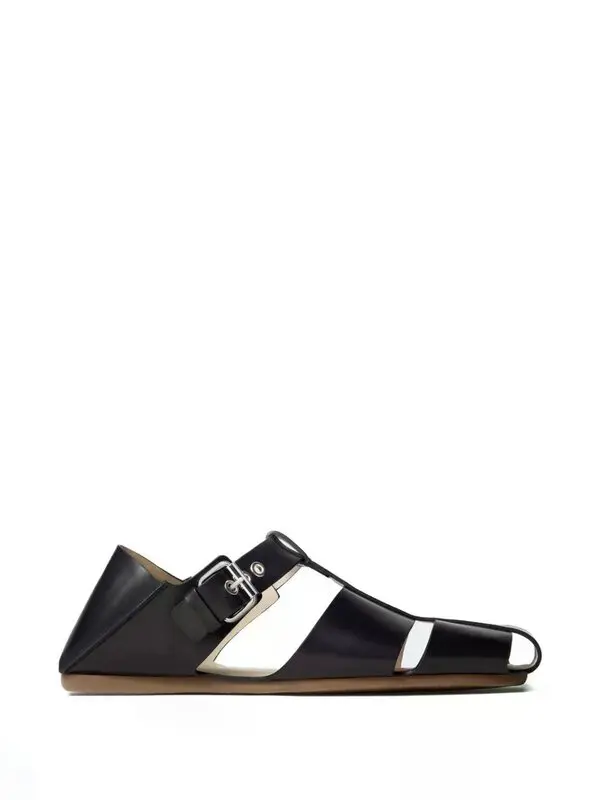 LEMAIRE Fisherman Slip-on Leather Sandals With Buckle Fastening