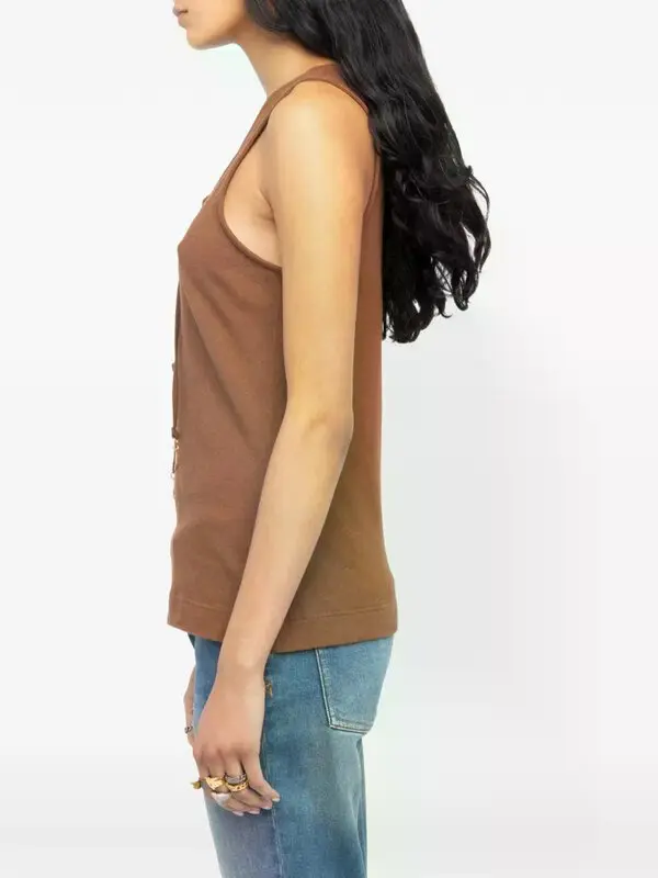 Zadig&Voltaire Eyelet Ana Lin Lave Top - Brown