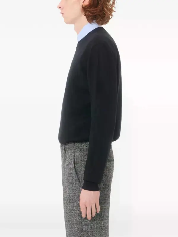 Valentino Garavani Wool Jumper With Vlogo Embroidery - Black