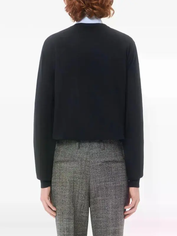 Valentino Garavani Wool Jumper With Vlogo Embroidery - Black