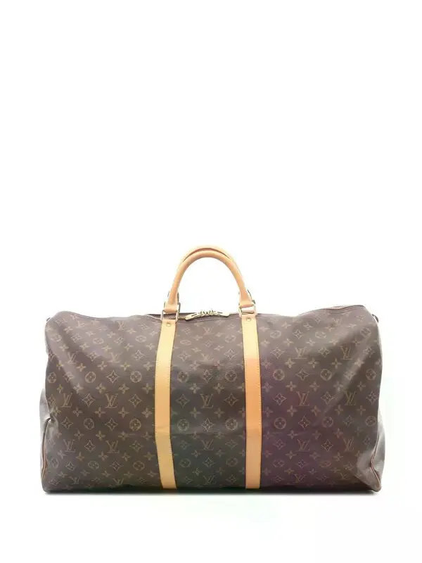 LOUIS VUITTON 1997 Monogram Leather Boston Tote - Brown