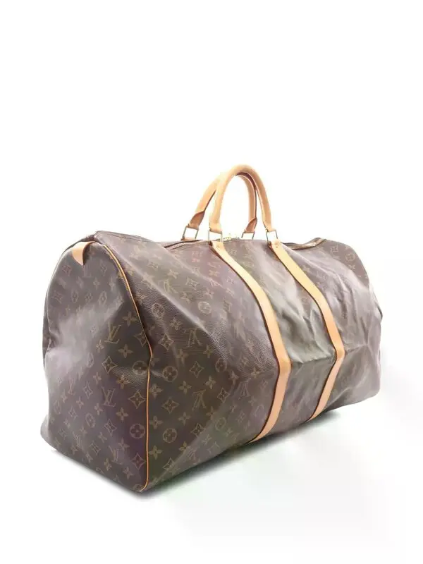 LOUIS VUITTON 1997 Monogram Leather Boston Tote - Brown
