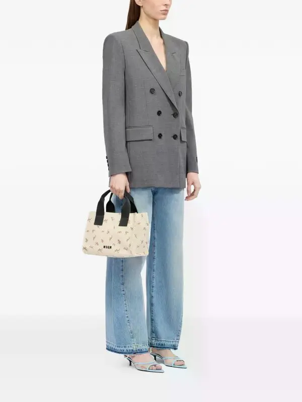 MSGM Floral-print Tote Bag - Neutrals