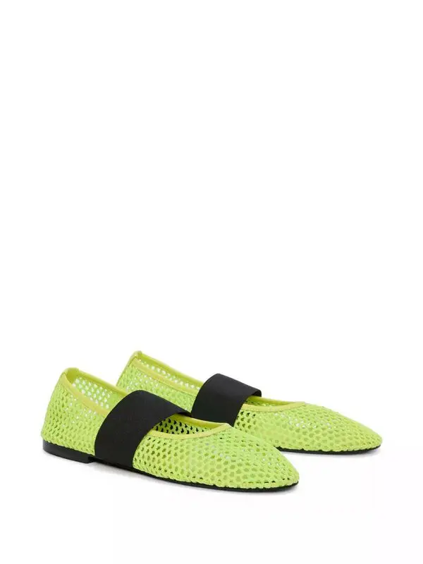 MSGM Round-toe Strap Ballet Flats - Green