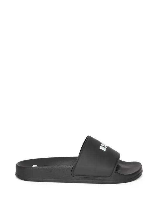 MSGM Logo Detail Open-toe Slides - Black
