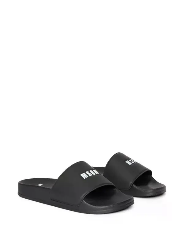 MSGM Logo Detail Open-toe Slides - Black