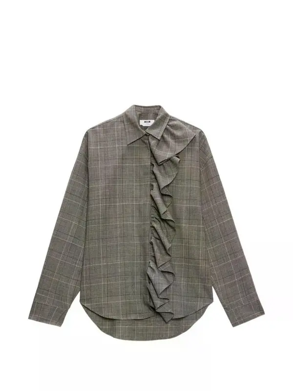 MSGM Ruffled Check Shirt
