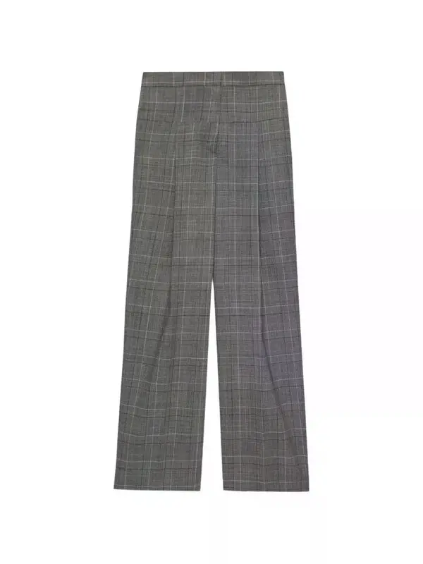 MSGM Plaid Wide-leg Trousers - Grey