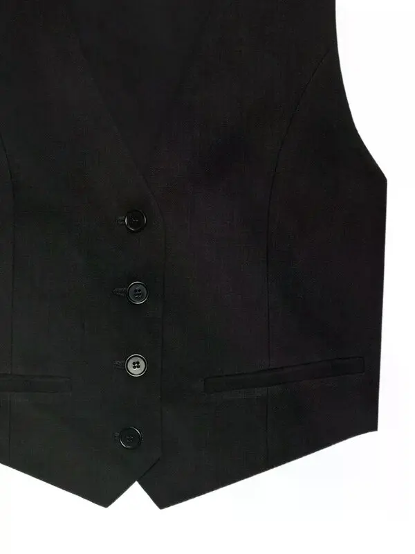 MSGM V-neck Buttoned Waistcoat - Black