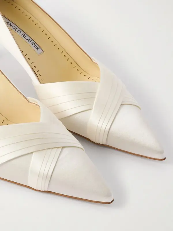 Manolo Blahnik Vieralo 50 Satin Pumps