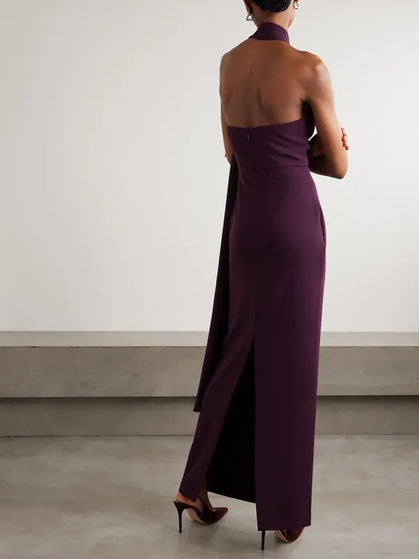 Solace London Demi One-shoulder Crepe Gown - Purple