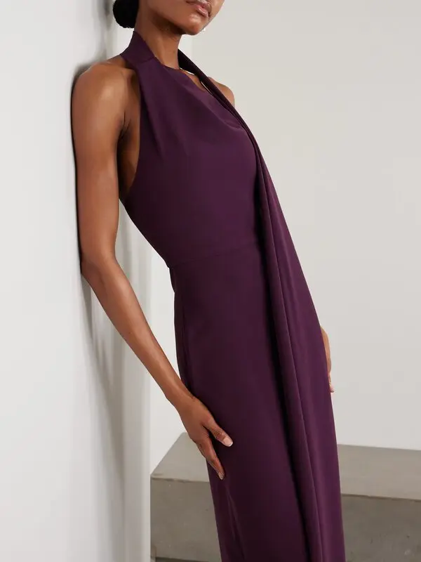 Solace London Demi One-shoulder Crepe Gown - Purple