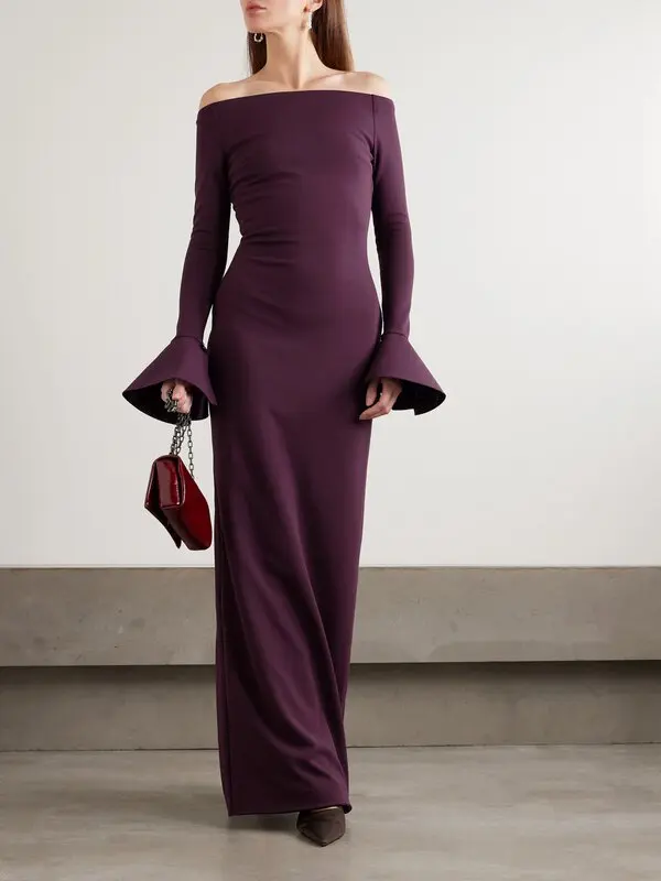 Solace London Anica Off-the-shoulder Gown - Purple