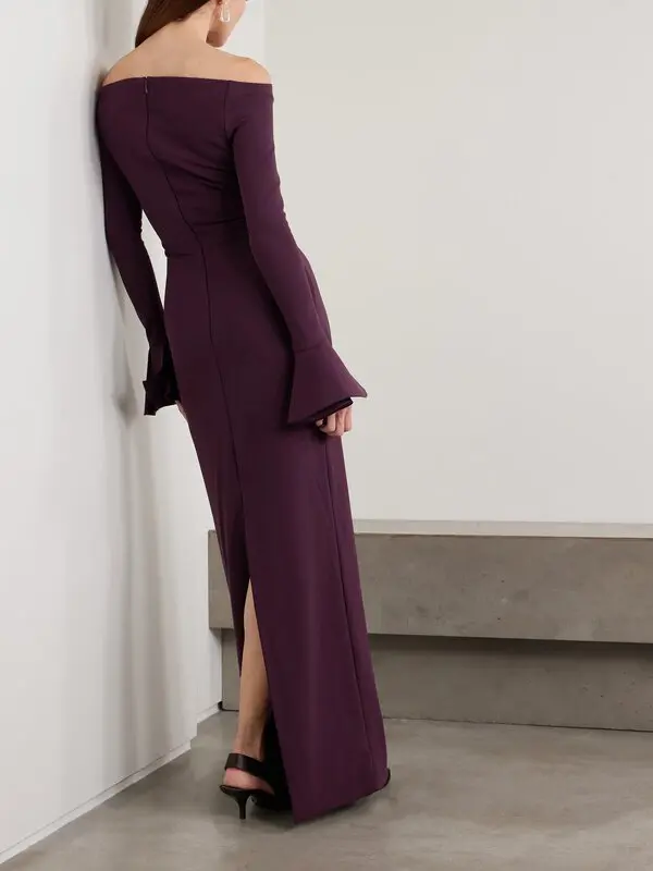 Solace London Anica Off-the-shoulder Gown - Purple