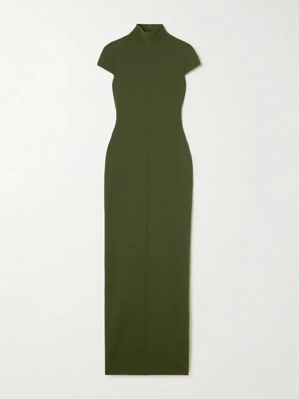 Solace London Lang Stretch-crepe Gown - Green
