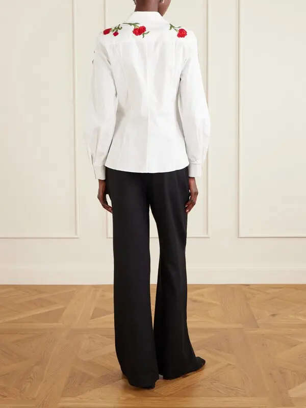 Carolina Herrera Isabela Floral Appliquéd Shirt