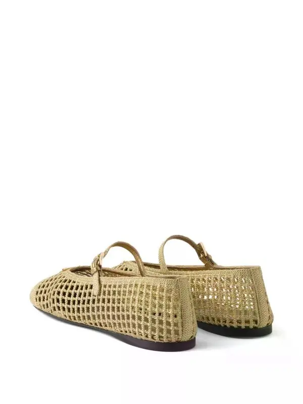 Prada Crochet Knit Ballet Flats - Gold