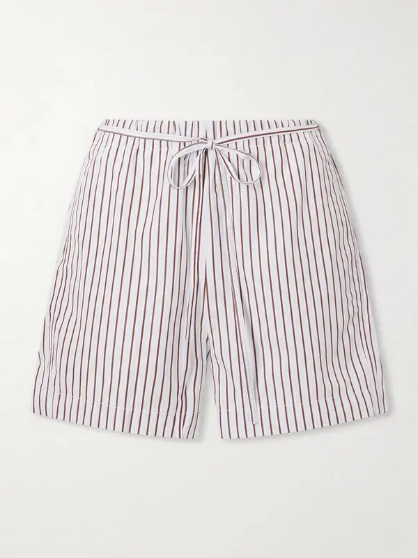 Loulou De Saison Lory Striped Cotton-poplin Shorts - Multi