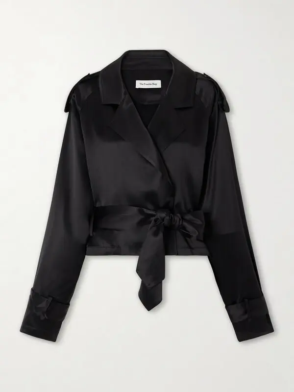 THE FRANKIE SHOP Simona Belted Jacket - Black