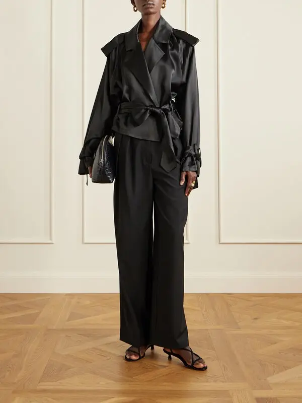 THE FRANKIE SHOP Simona Belted Jacket - Black