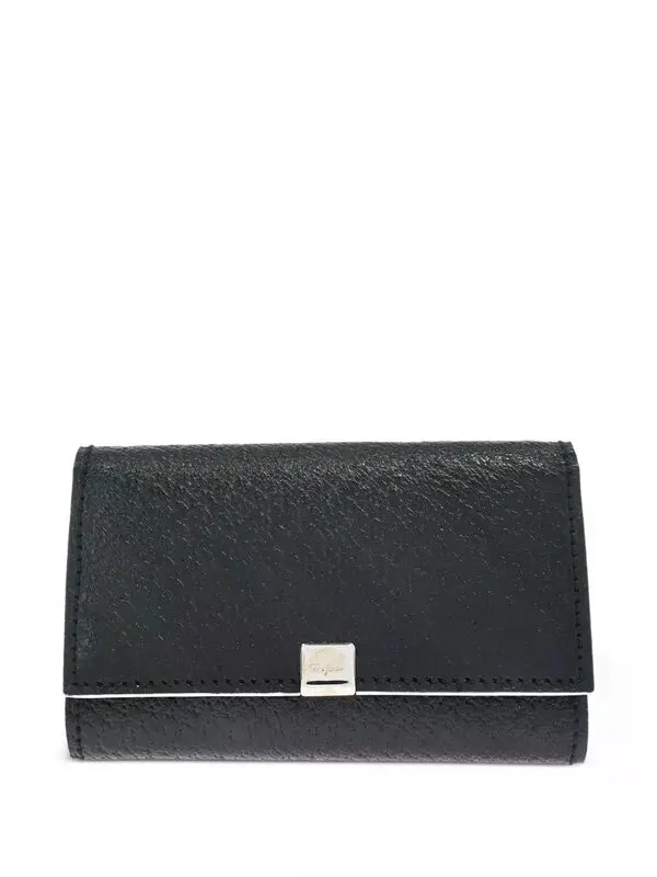 FERRAGAMO 1990-2000s Textured Leather Key Case - Black