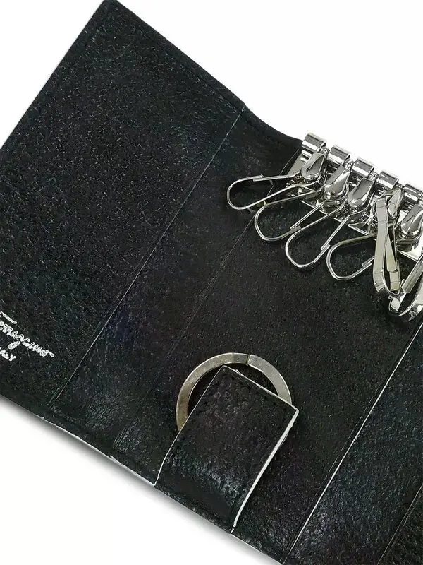FERRAGAMO 1990-2000s Textured Leather Key Case