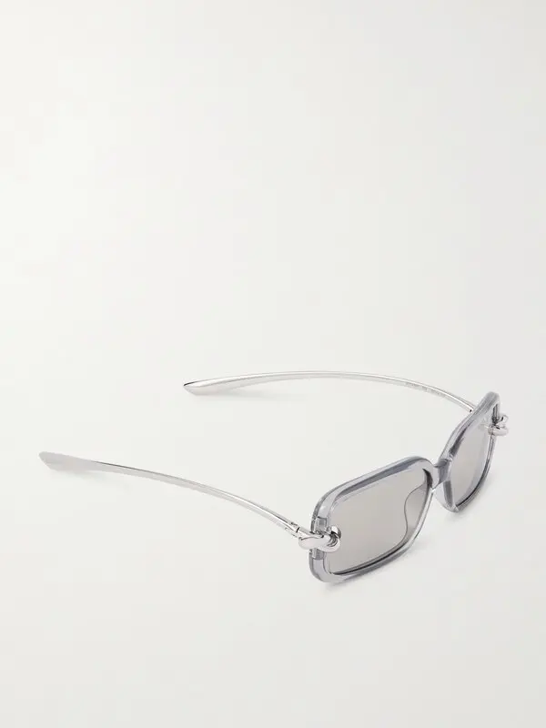 Bottega Veneta Knot Rectangular-frame Sunglasses - Neutrals