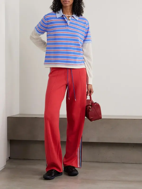 Guest In Residence Layered Striped Cashmere Polo Shirt