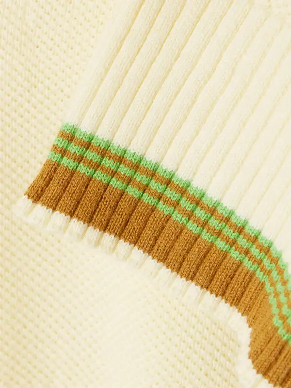 Guest In Residence Striped Cotton And Cashmere-blend Polo Shirt - Yellow