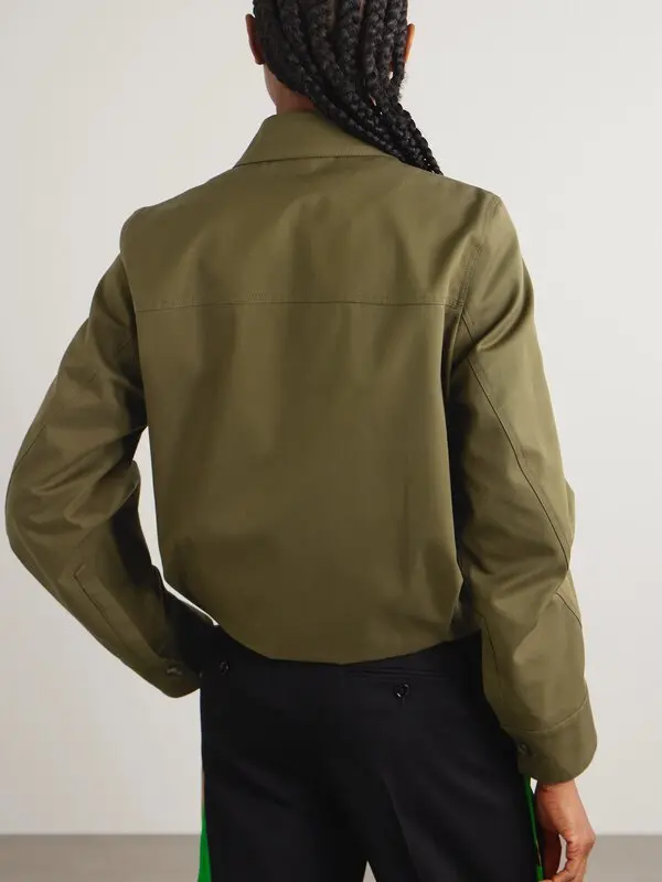 Loewe Embroidered Cotton And Silk-blend Jacket - Green