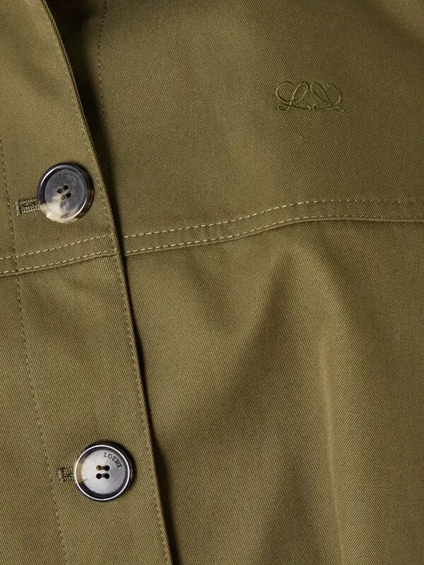 Loewe Embroidered Cotton And Silk-blend Jacket - Green