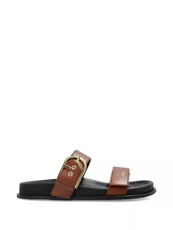 Furla Solea Buckled-strap Flat Sandals - Brown