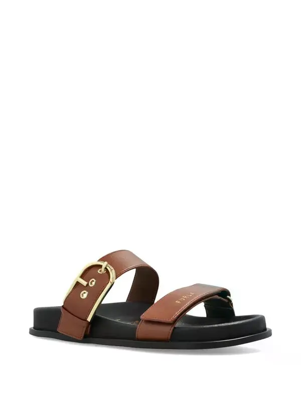 Furla Solea Buckled-strap Flat Sandals - Brown
