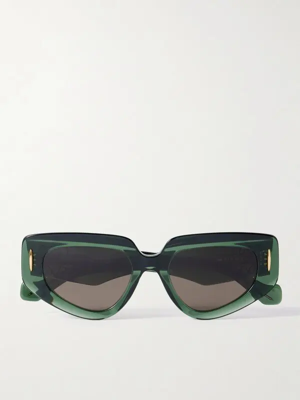 Loewe Anagram Cat-eye Acetate Sunglasses - Green
