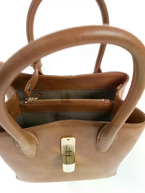 Furla Goccia Small Tote Bag With Lock - Brown