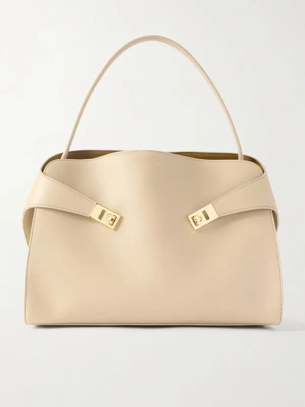 FERRAGAMO Hug Medium Leather Tote - Neutrals