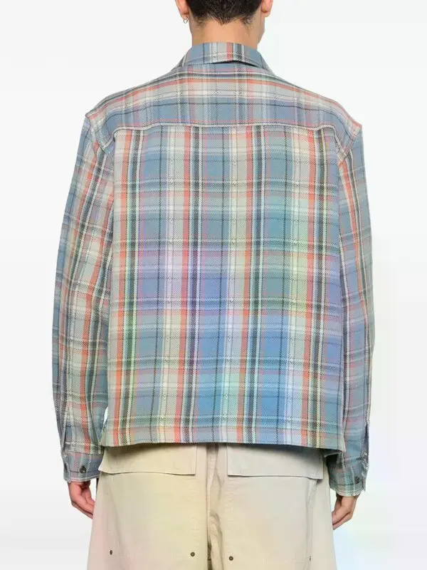 AWAKE NY Rivington Checked Zip Shirt - Blue