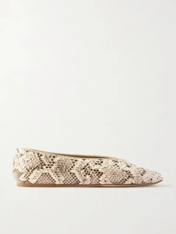 Le Monde Beryl Classic Regency Snake-effect Leather Ballet Flats - Animal Print