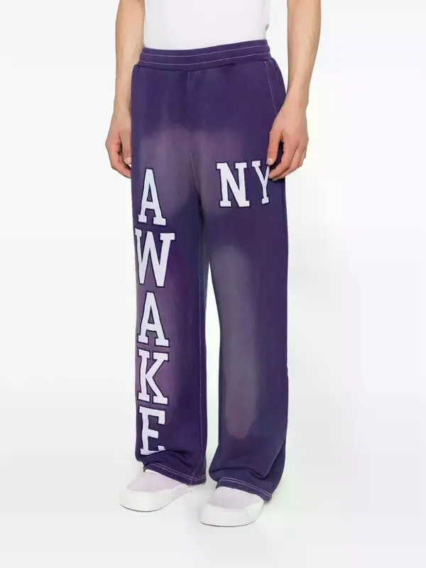 AWAKE NY Letter-embroidered Trousers - Purple