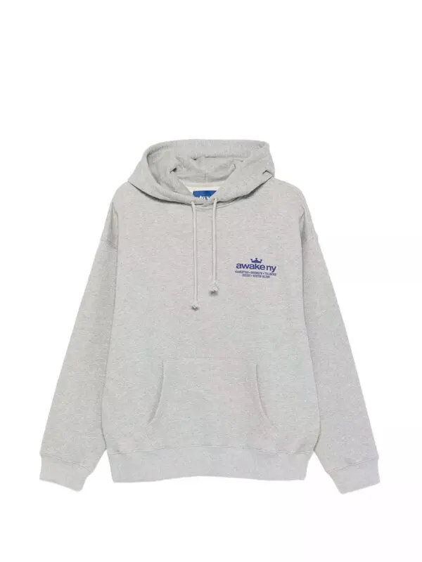 AWAKE NY Logo Print Hoodie - Grey