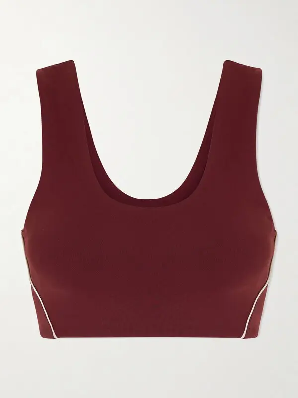 Lululemon Wunder Train Piped Stretch-jersey Sports Bra - Burgundy