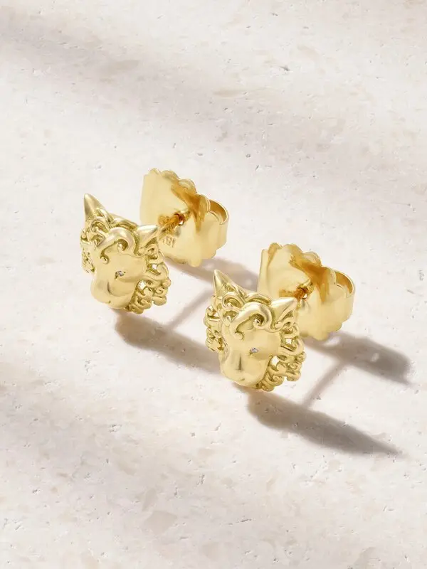 Brent Neale Leo 18-karat Diamond Earrings - Gold
