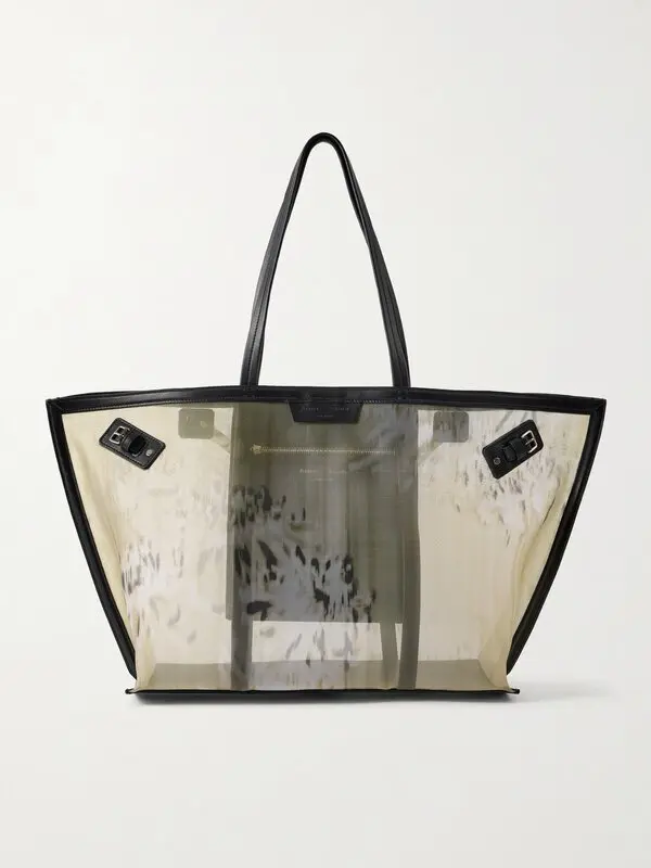Proenza Schouler Days Carryall Leather-trimmed Printed Mesh Tote - Yellow