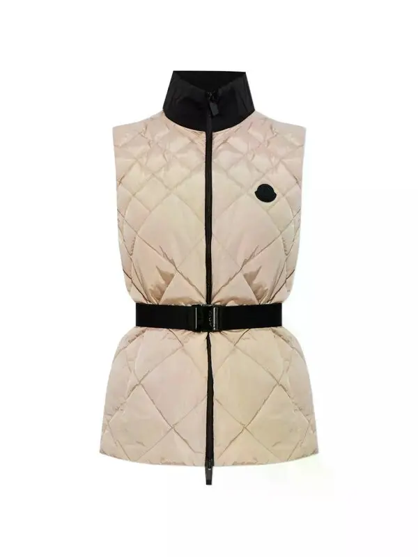 Moncler Quilted Belted Gilet - Neutrals