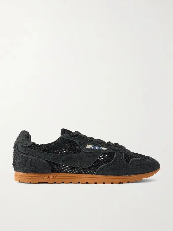 AUTRY Windspin Suede-trimmed Mesh Sneakers - Black
